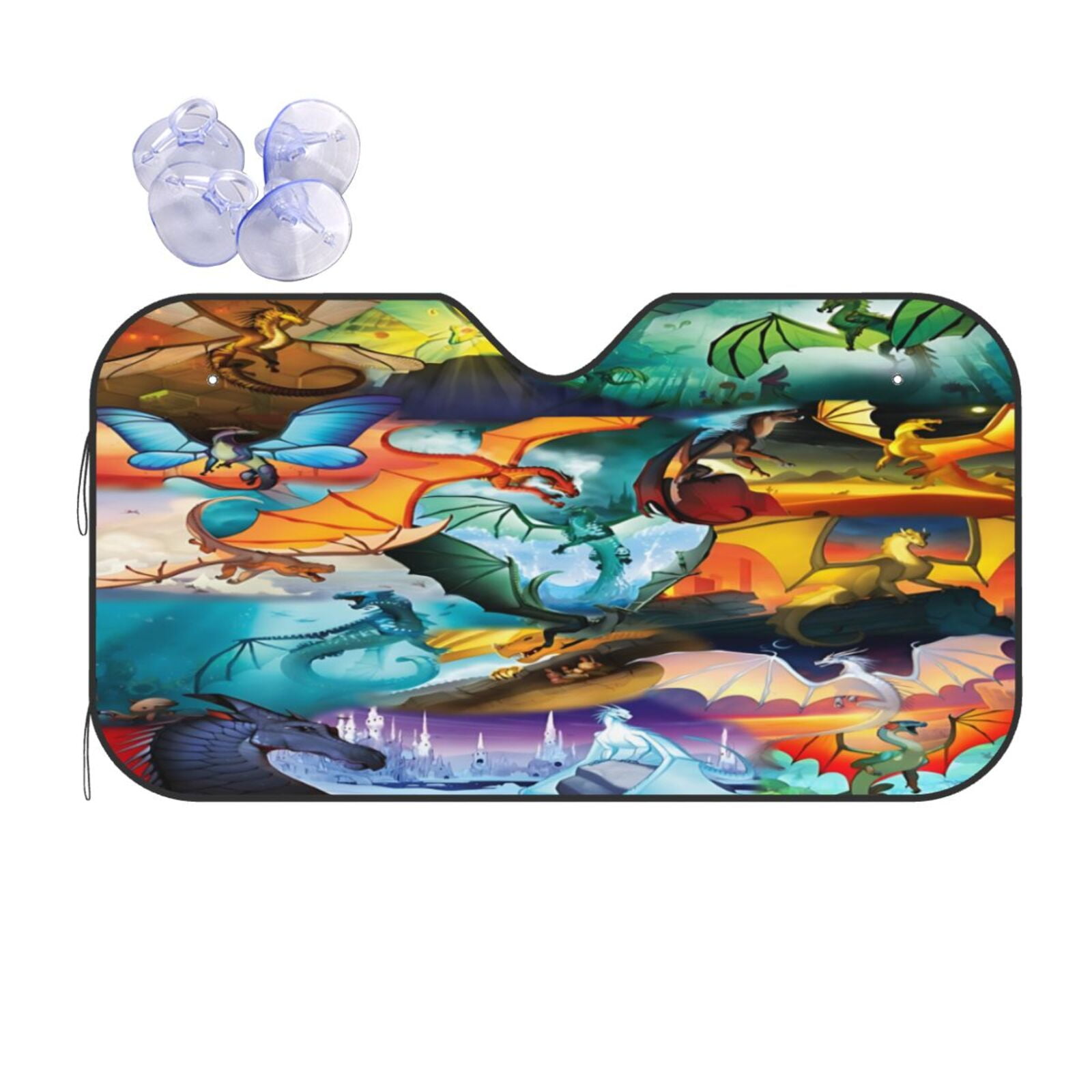 Wings Dragon Fire Car Windshield Sunshade Front Window Sun Shades ...