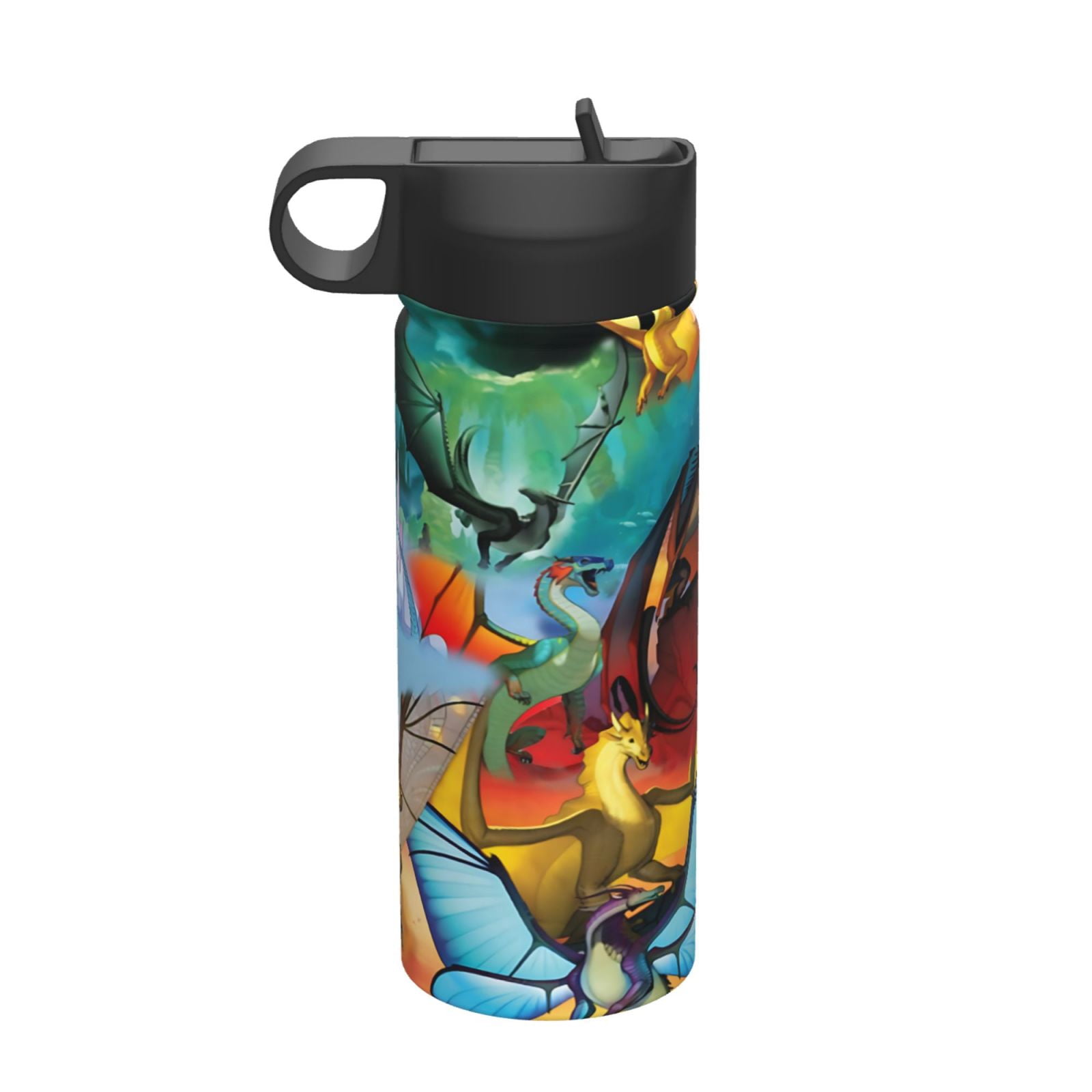 Wings Dragon Fire Insulated Water Bottle With Straw Stainless Steel ...