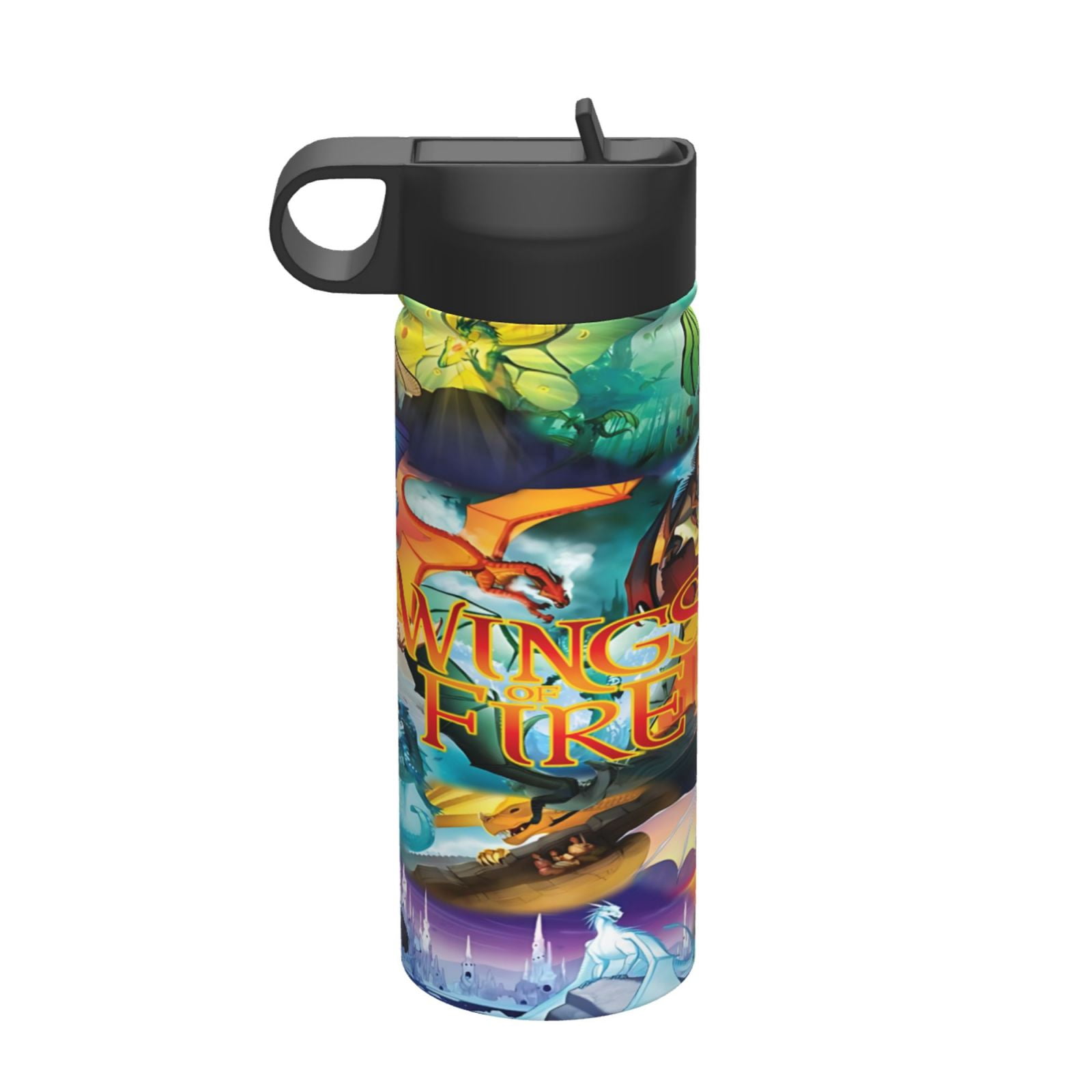 Wings Dragon Fire Insulated Water Bottle With Straw Stainless Steel ...