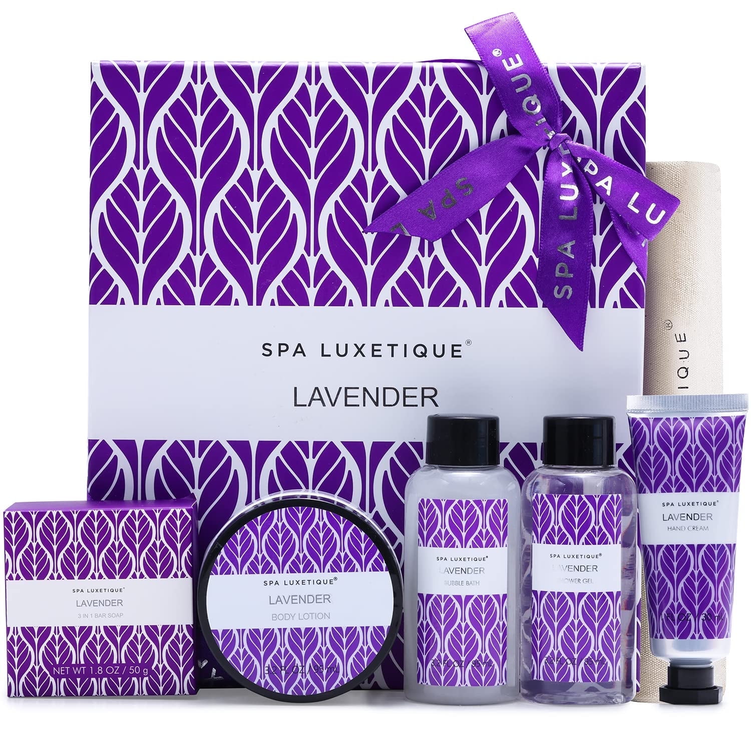 Spa Luxetique Bath Gift Sets for Women - 5 Pcs Lavender Relaxing Body ...