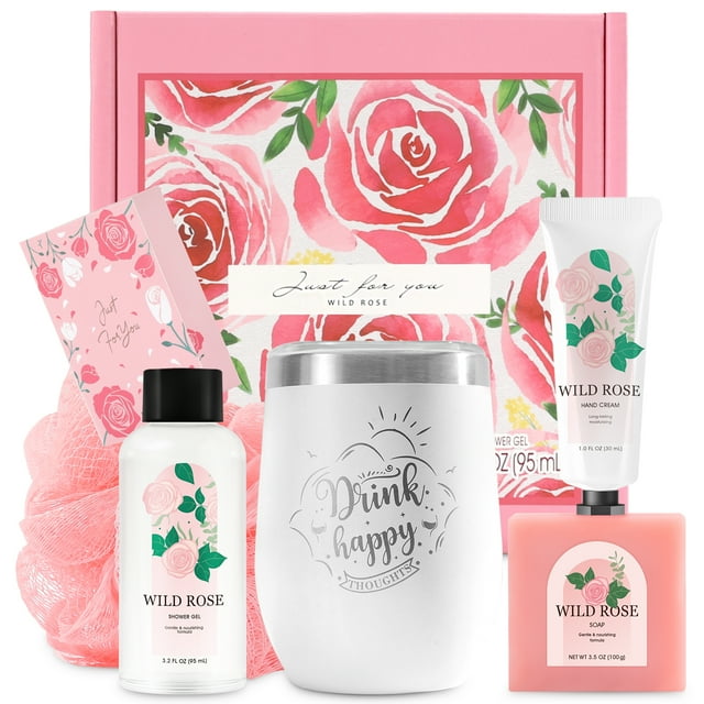Spa Bath Gift Sets for Women, 8 Pcs Rose Scent Gift Baskets for Mom ...