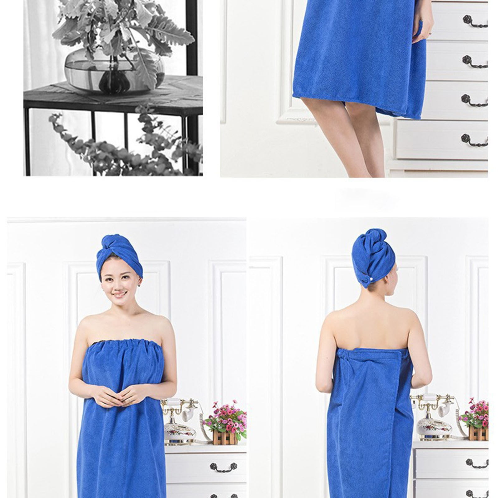 Spa Body Towel Wrap With Hair Towel Women Towel Wrap Cover Up For Shower Soft Lightweight Wrap ...