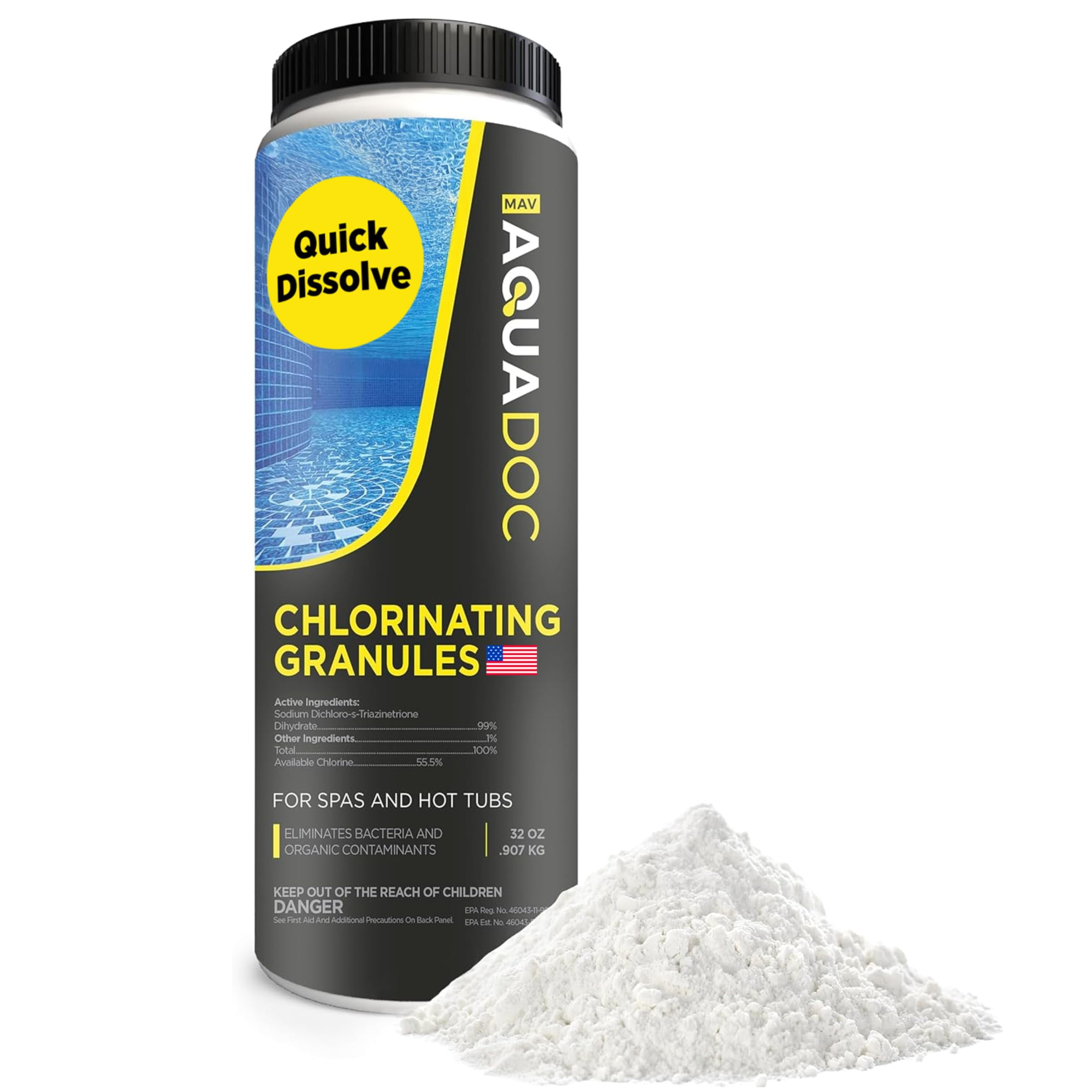 Spa Chlorine for Hot JKF25 Tub Sanitizer 2lbs - Quick Dissolving Hot ...