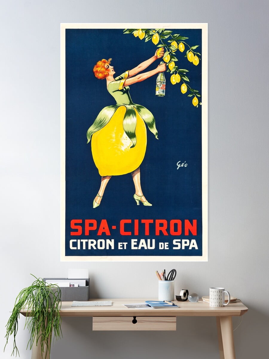 Spa-Citron - Vintage French Drink Poster Poster Wall Art, Modern Wall ...