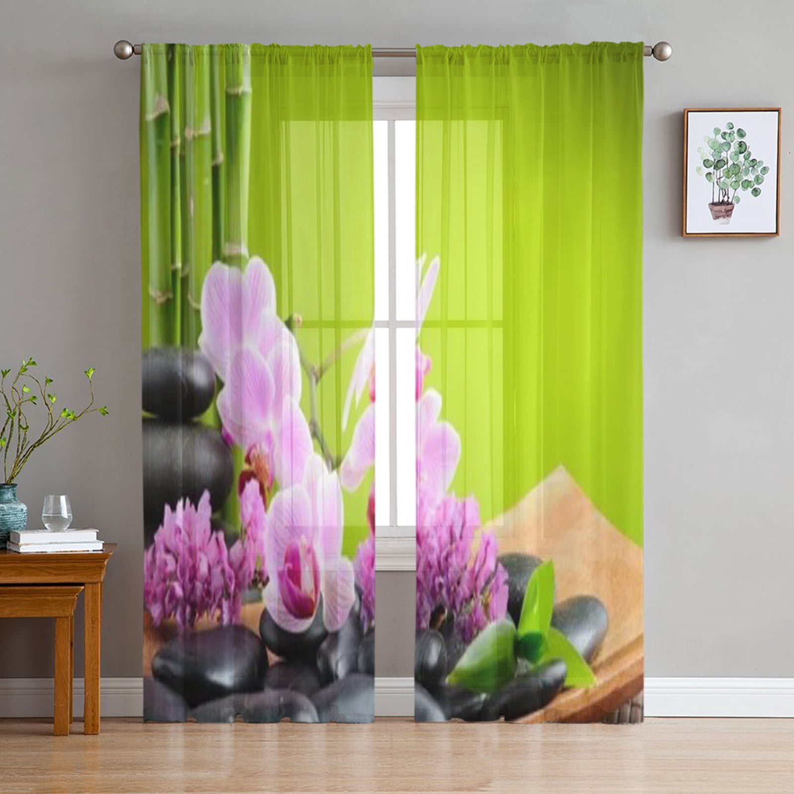 Spa Concept With Zen Sts And Orchid Chiffon Sheer Curtains for Living ...