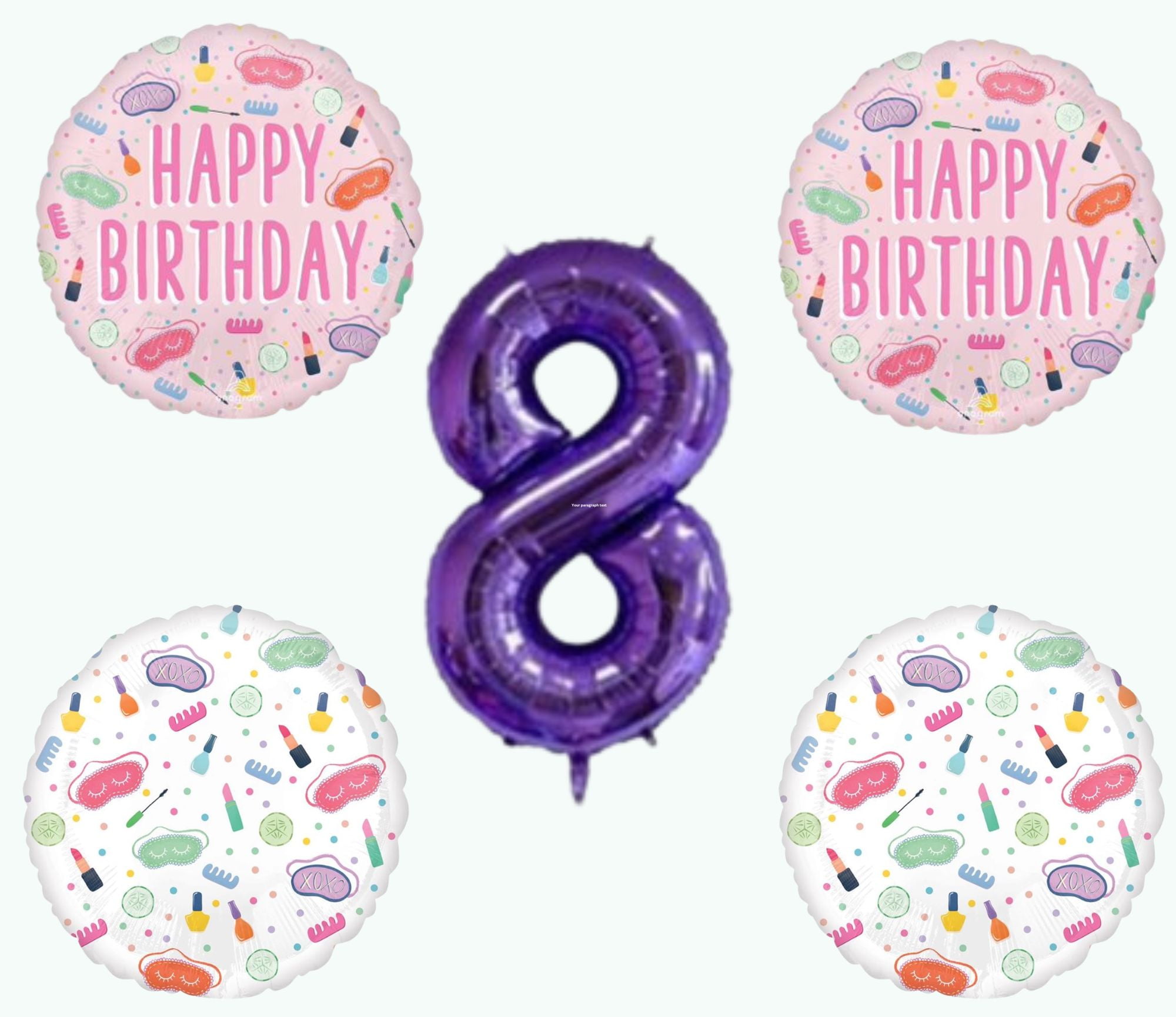 Spa Day 8th Birthday Party Balloon Bouquet Decoration Supplies nails ...