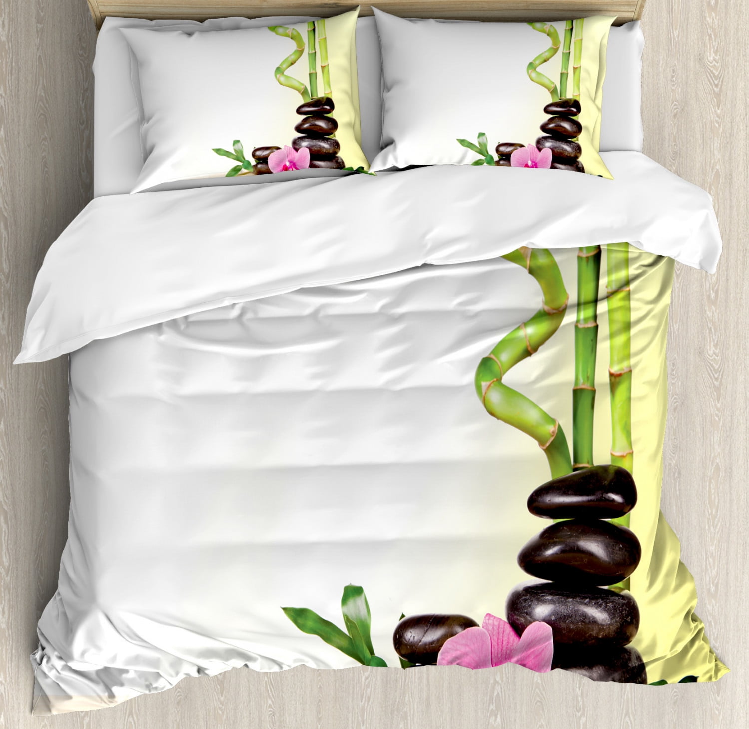 Spa Duvet Cover Set Queen Size, Calm Life Theme with Relax Symbol ...