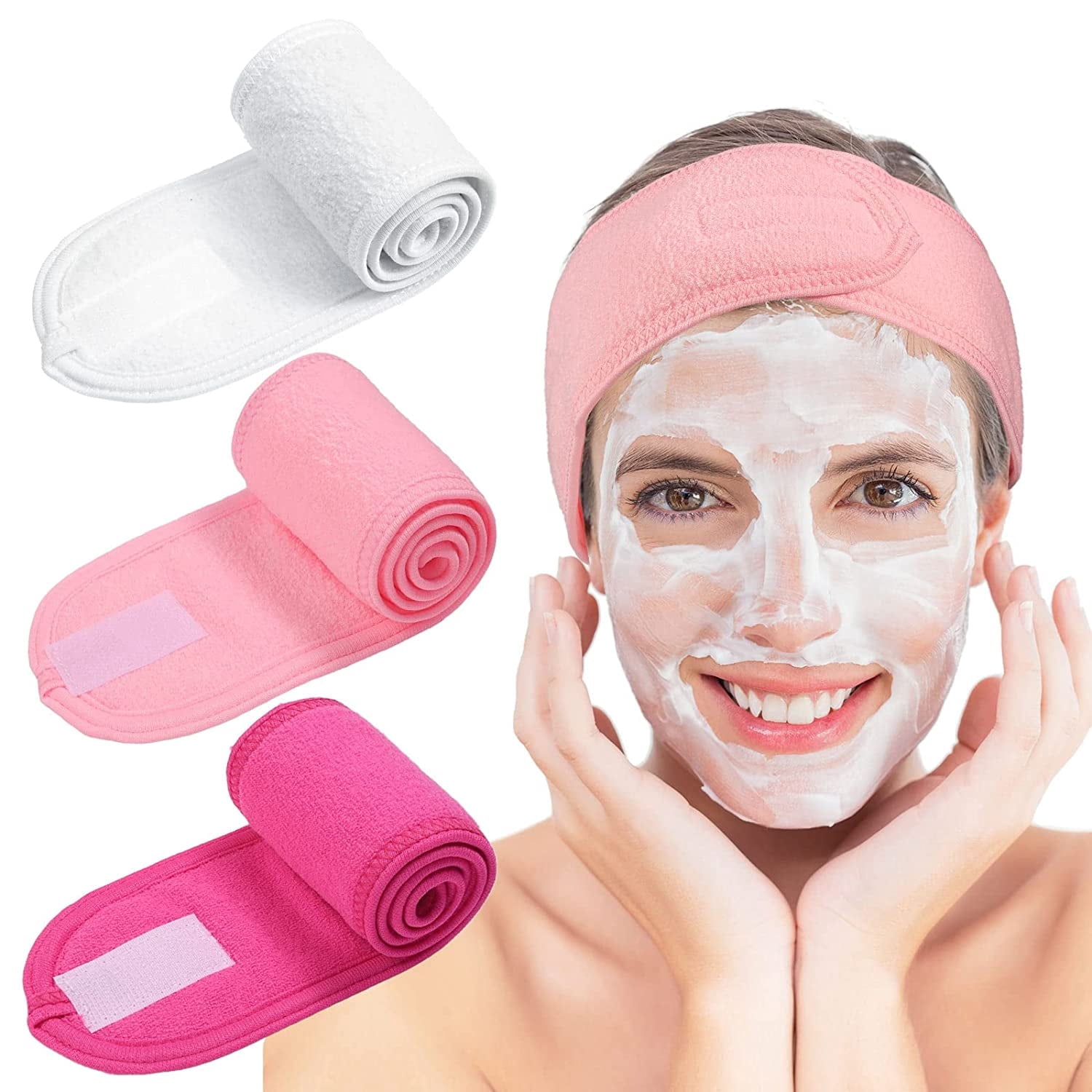 Spa Facial Headband Make Up Wrap Head Terry Cloth Headband Adjustable ...