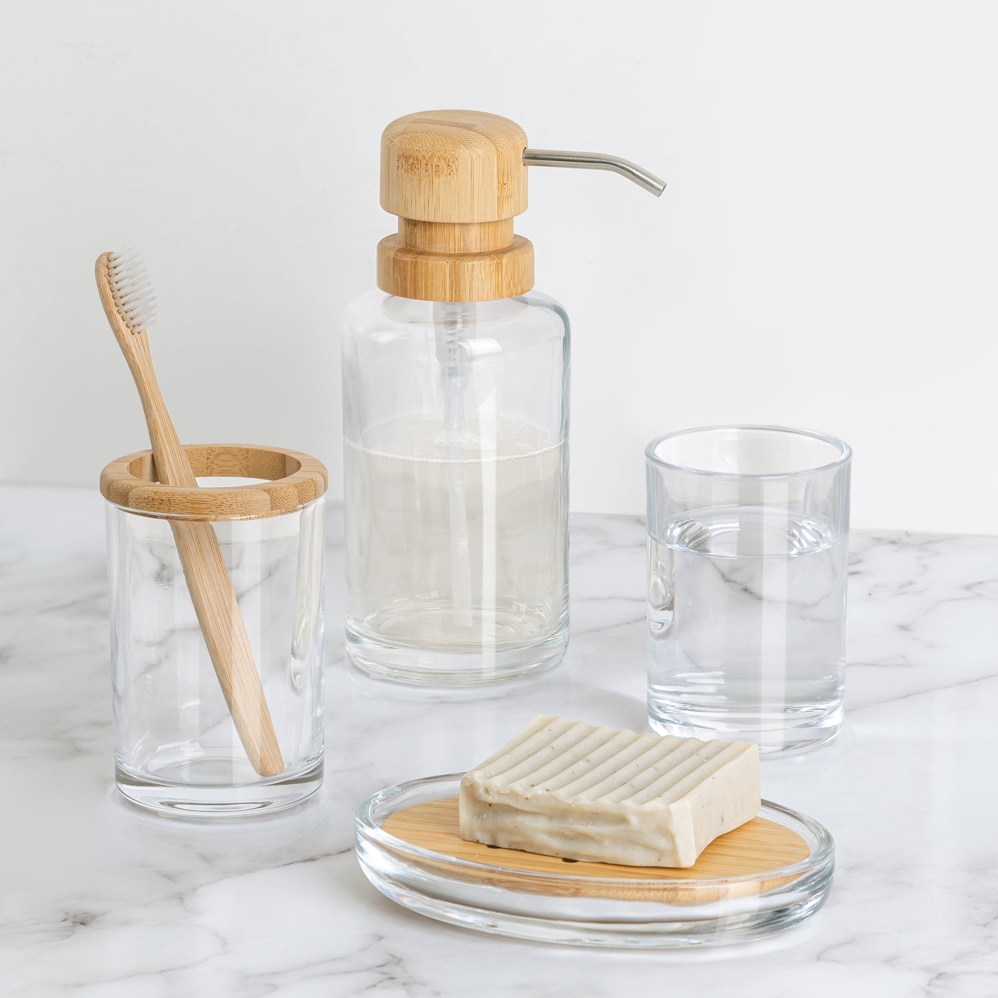 Spa Glass 4-Piece Bathroom Accessory Set - Walmart.com