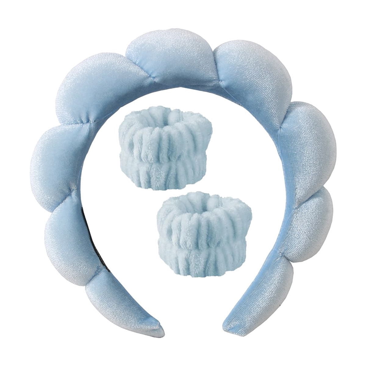 Spa Headband for Washing Face Wristband Set Sponge Makeup Skin Care ...