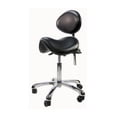 Spa Luxe Black Rolling Saddle Stool with Back Support by Massage Tools ...