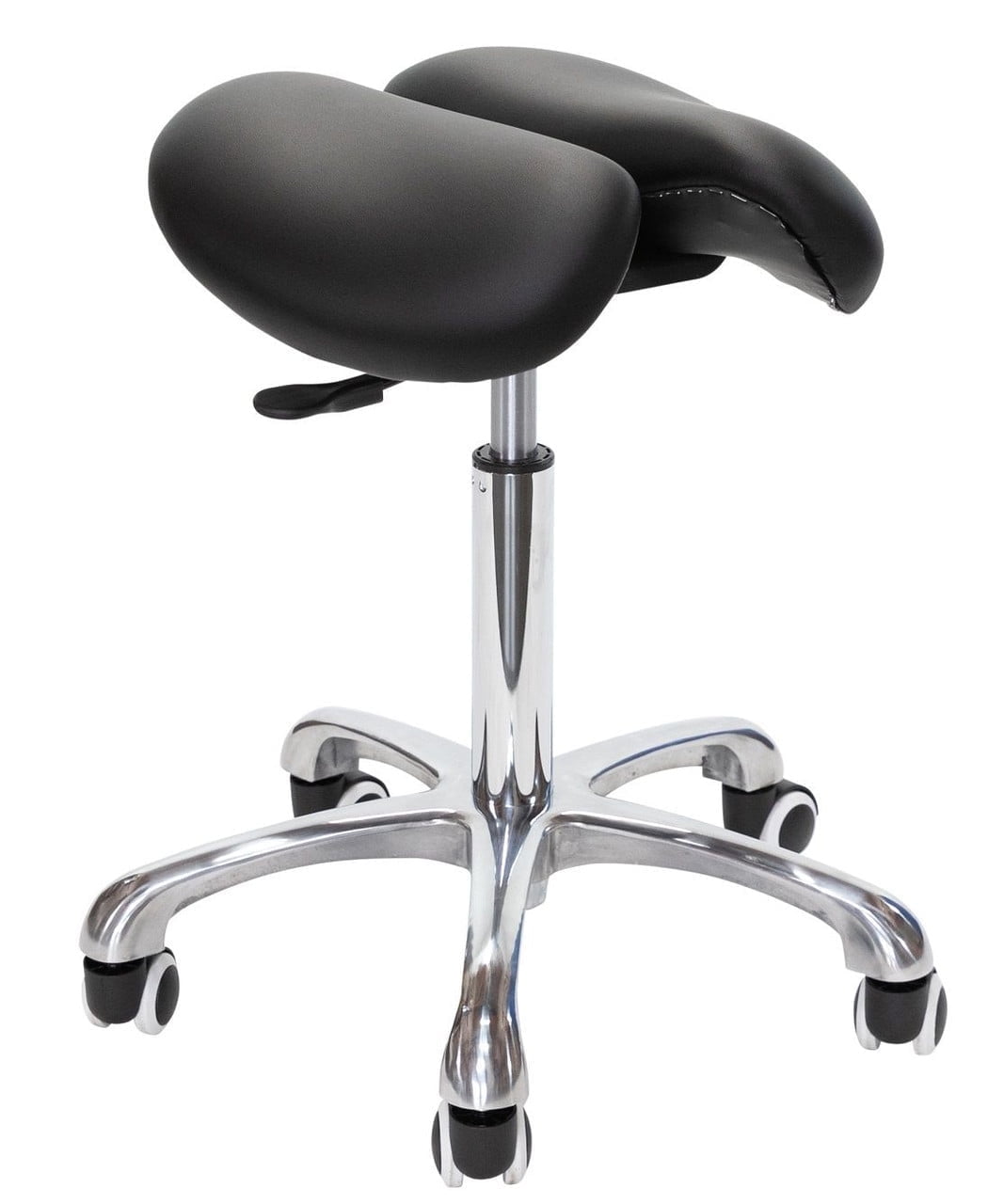 Spa Luxe Black Rolling Split Seat Saddle Stool by Massage Tools ...