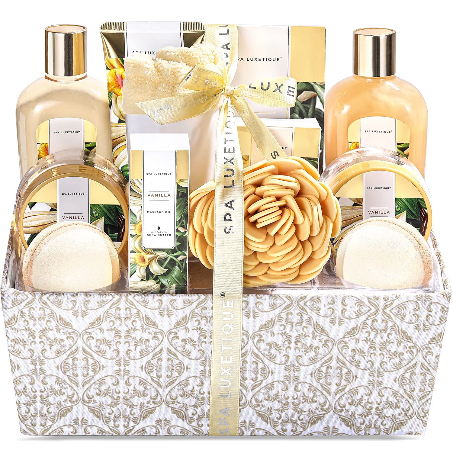 Spa Luxetique Vanilla Bath Set for Women 12 Pcs Luxury Spa Gift Box ...