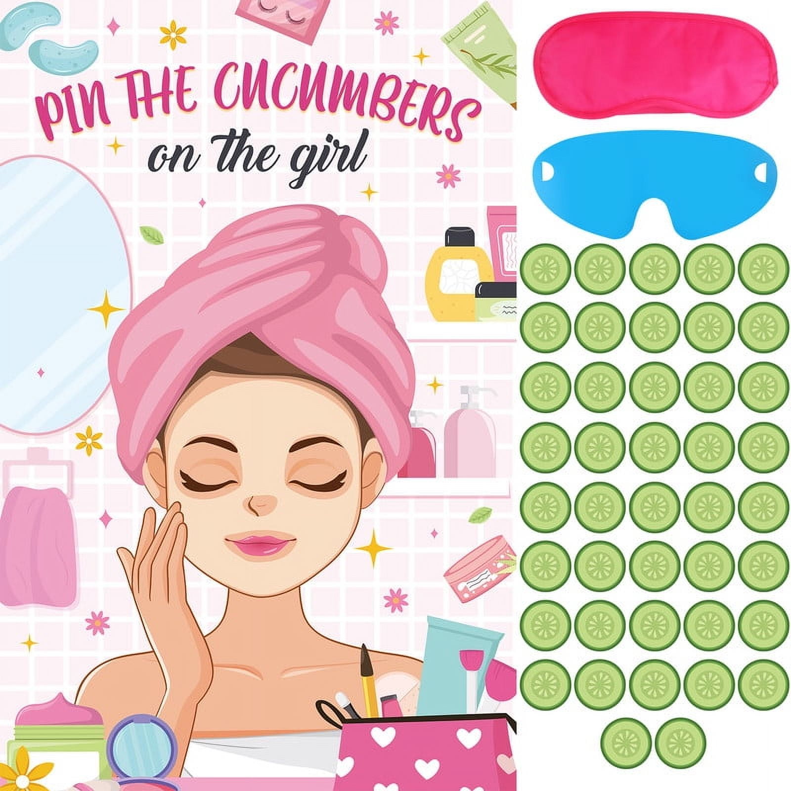 Spa Party Games Pin The Cucumbers on The Girl With 42 Pcs Cucumber ...