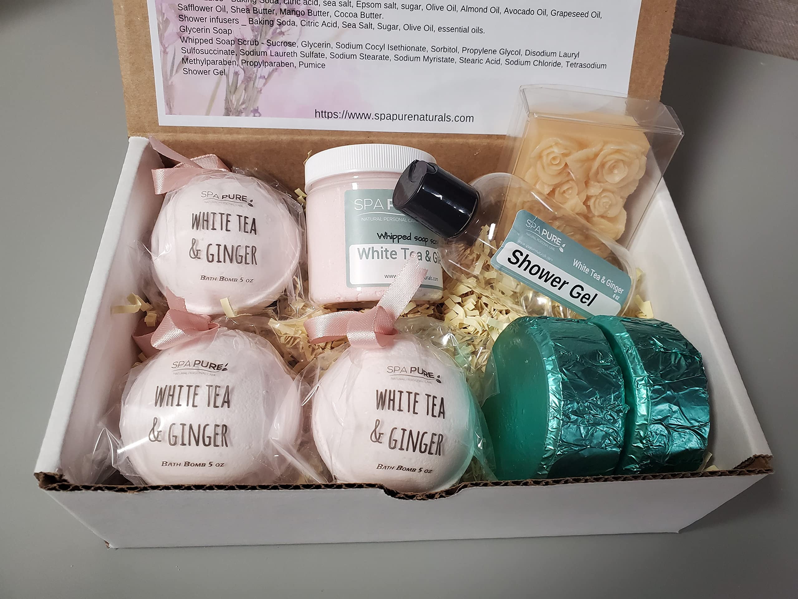 Spa Pure Luxury Spa Kit - 3 XL Bath Fizzies, 2 XL Shower Steamers, 3.5 ...