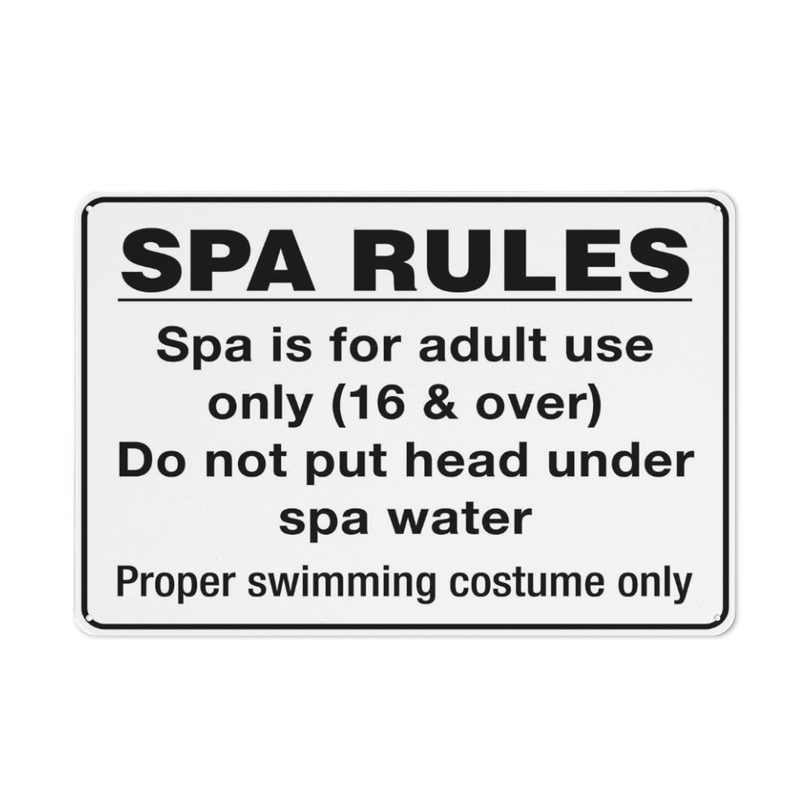 Spa Rules 2 Sign For House Door Office Business Yard,Metal Aluminum ...