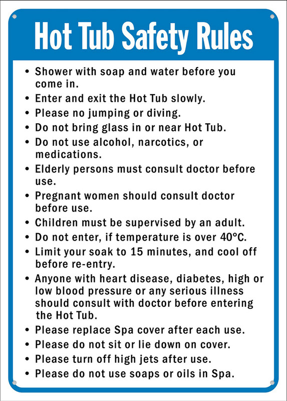 Spa Rules 4 Sign 8 X 12 Inches Rust Free . Aluminum - Uv Protected ...