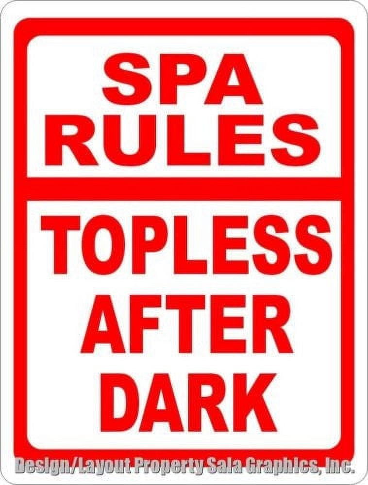 Spa Rules Topless After Dark Sign - Walmart.com