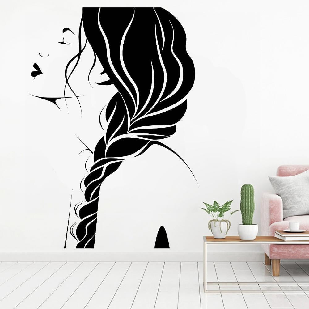 Spa Salon Wall Sticker Beautiful Woman Face Beauty Salon Wall Decal ...