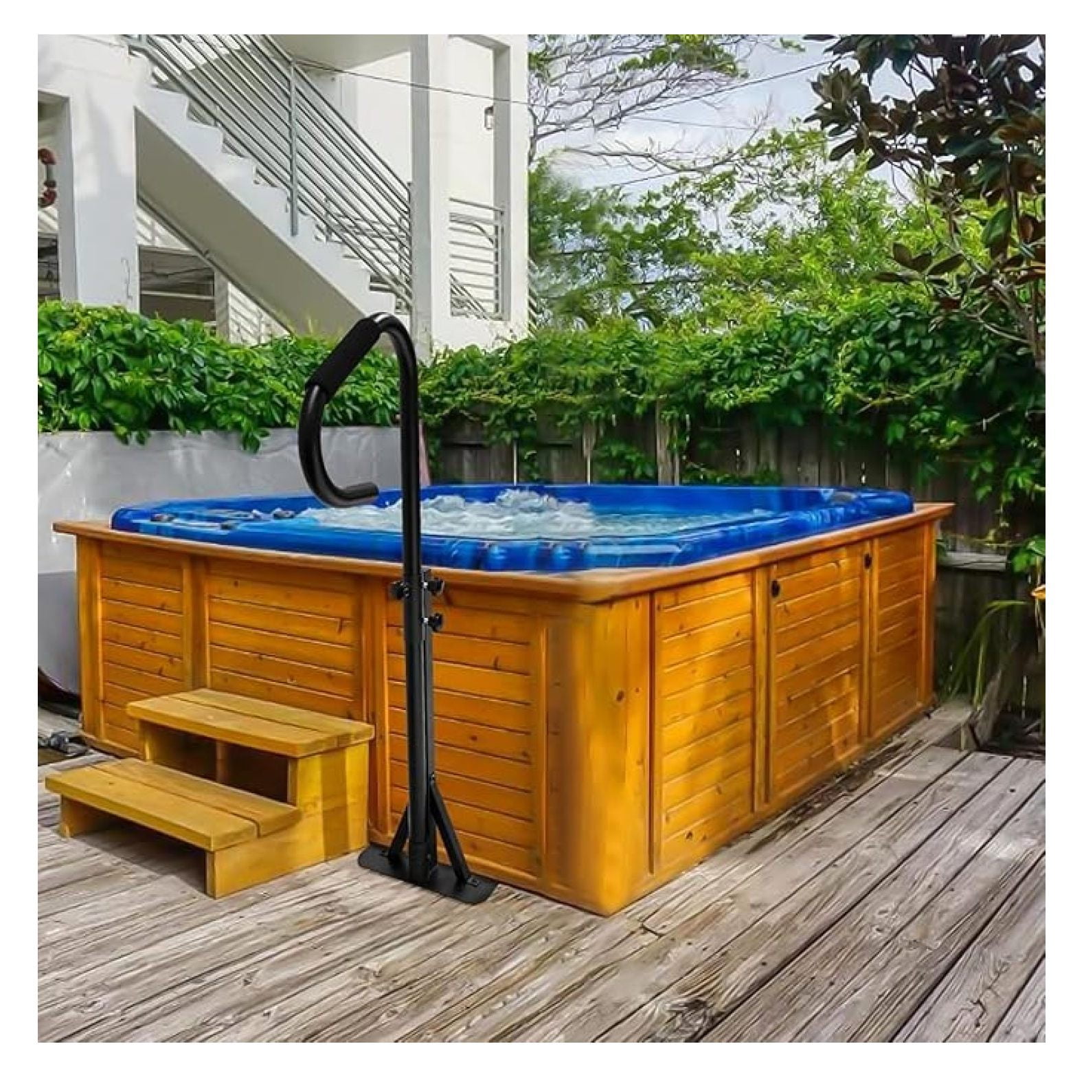 Spa Side Handrail, 57'' Hot Tub Handrail with Slide-Under Mounting Base ...