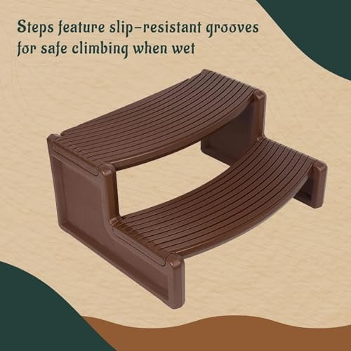 Spa Step Hot Tub 2-Step Universal Outdoor Indoor Step Stool Pool Ladder ...