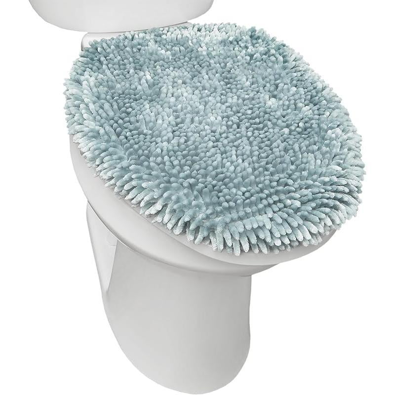 Spa Step Noodle Solid Bathroom Toilet Lid Cover, Plush, Soft, and ...