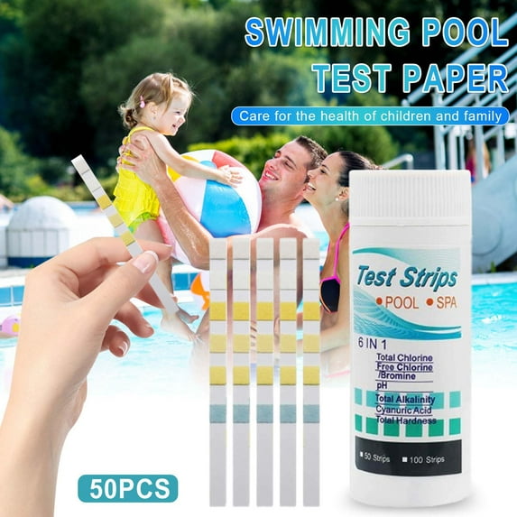 Spa Test Strips, Yannianjz 6 in 1 Pool and Spa Test Strips Kit, 50 ...