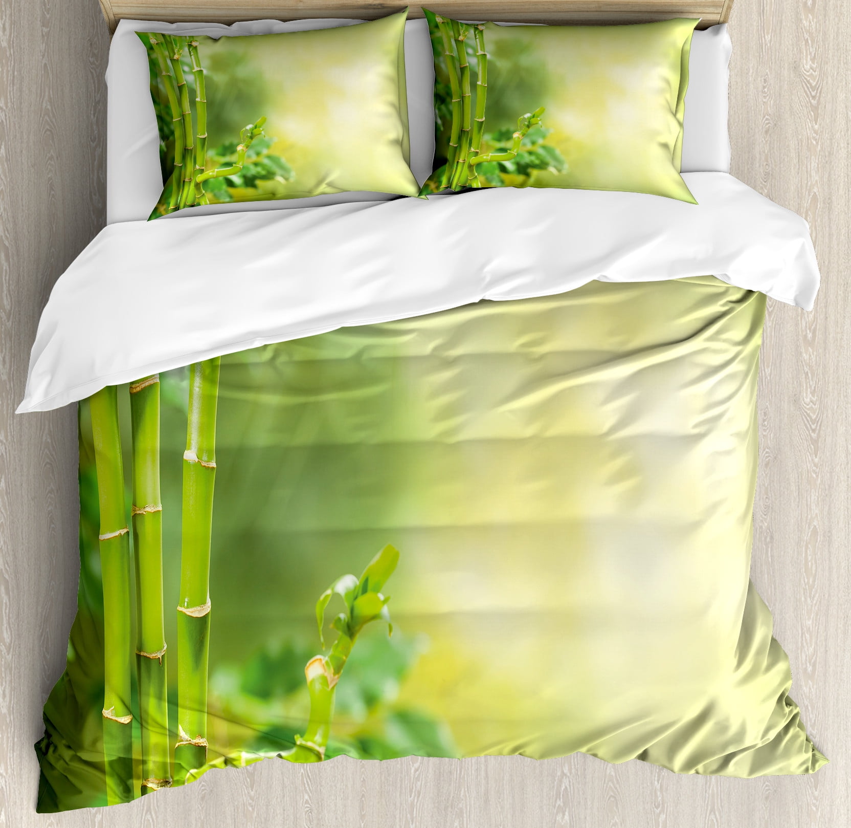 Spa Themed Duvet Cover Set, Green Nature Design Tree Branches and ...