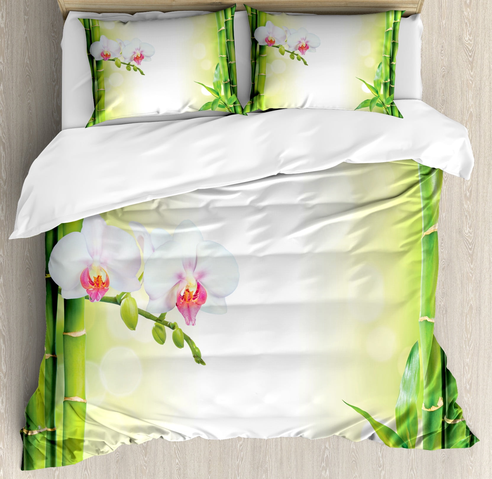 Spa Themed Duvet Cover Set, Orchid Flowers with Branches Calm Concept ...