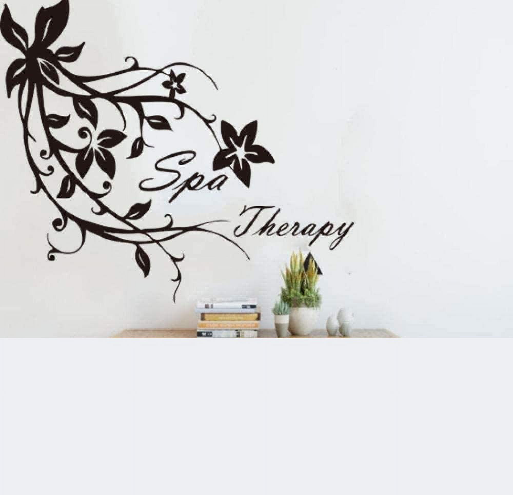 Spa Therapy Words Flower Beauty Salon Wall Sticker Hair Nail Manicure ...