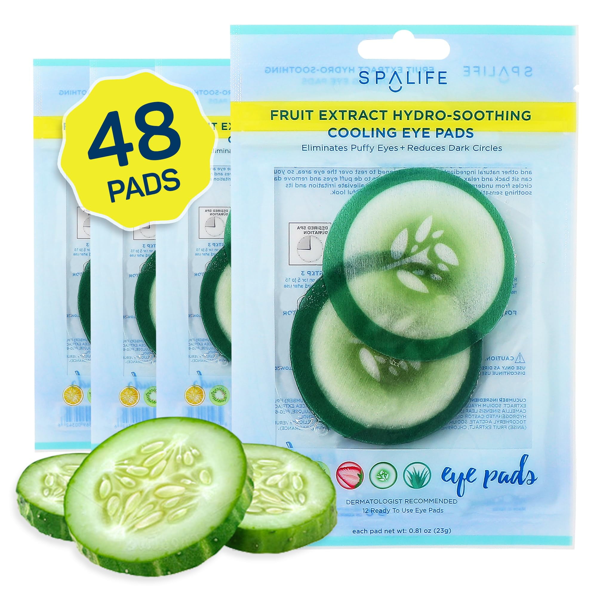 SpaLife Cooling Eye Pads - Korean Soothing Eye Pads for Dark Circles ...