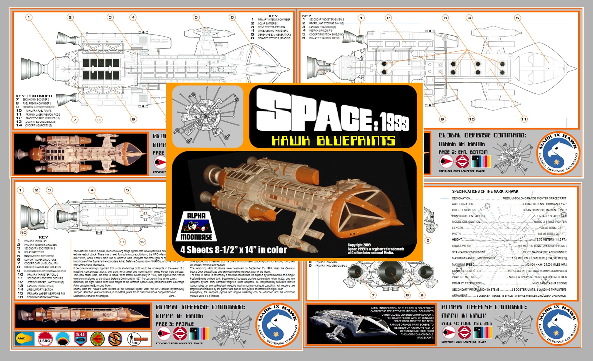 Space 1999 Hawk Blueprints - Walmart.com