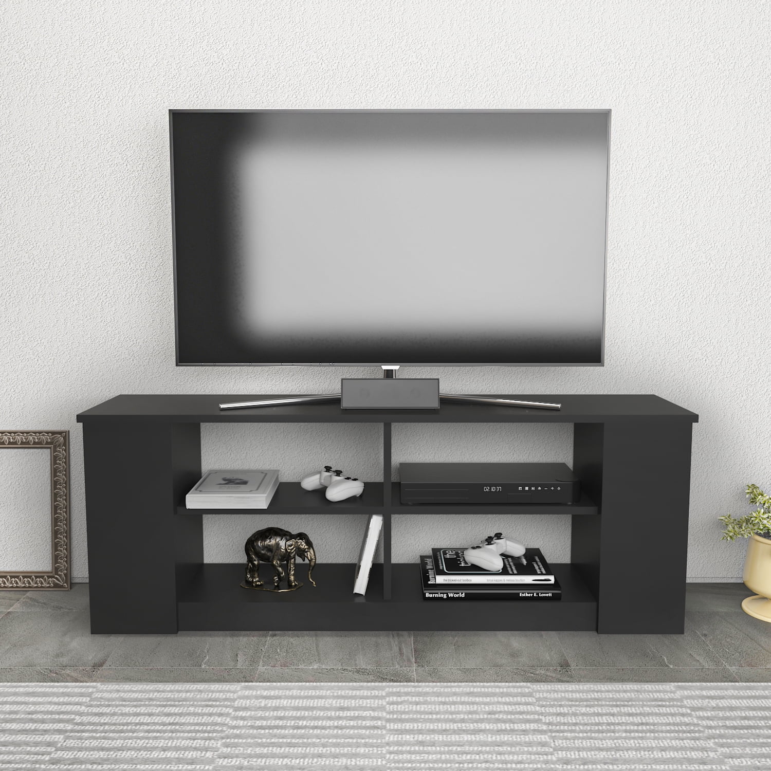 Space 55'' Modern TV Stand Console Table Entertainment Center for Up to ...