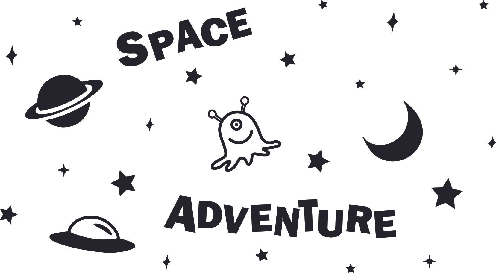 Space Adventure Alien Astronomy Outer Space Stars Moon Planets Galaxy ...