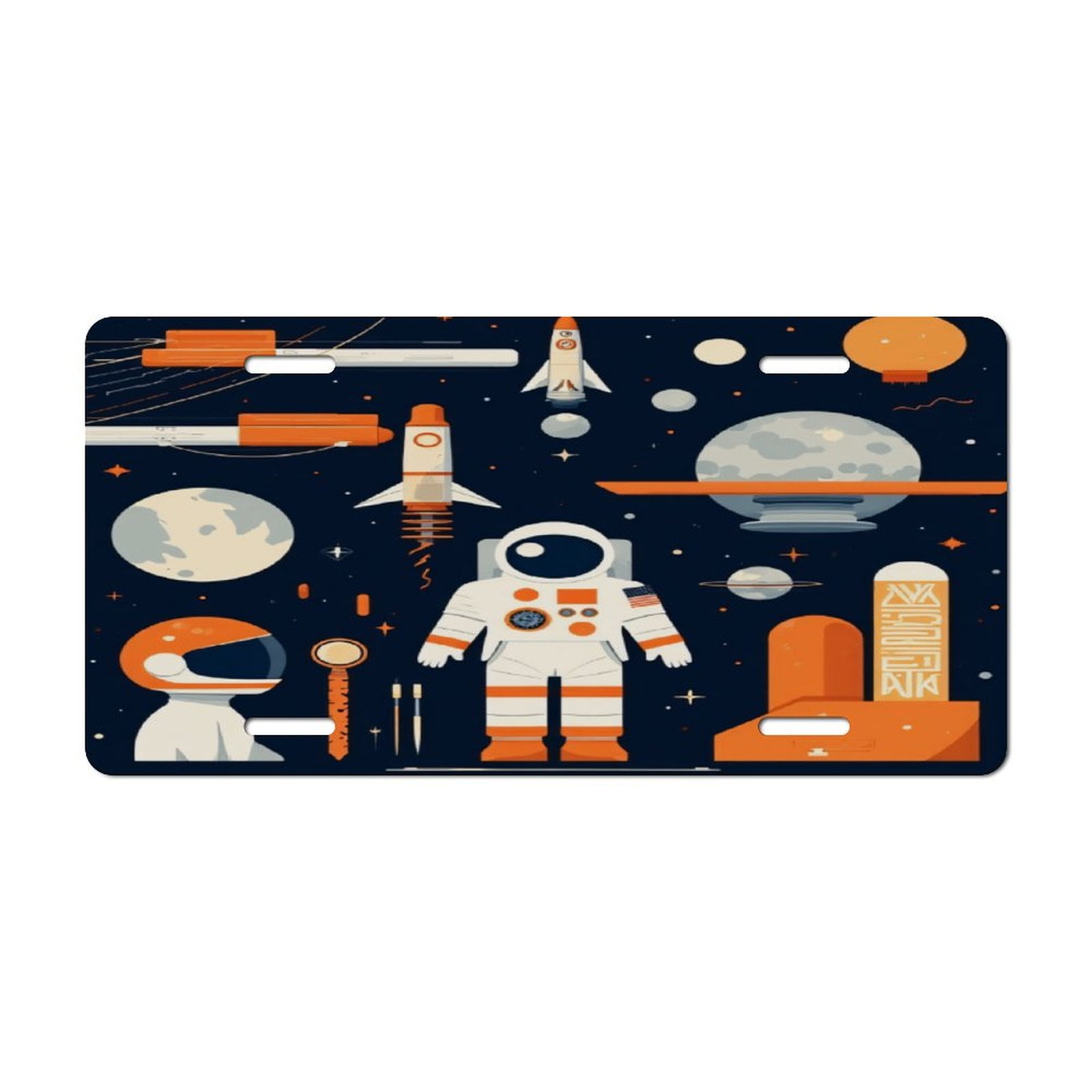 Space Adventure Elements License Plate Lightweight Aluminum Automotive ...
