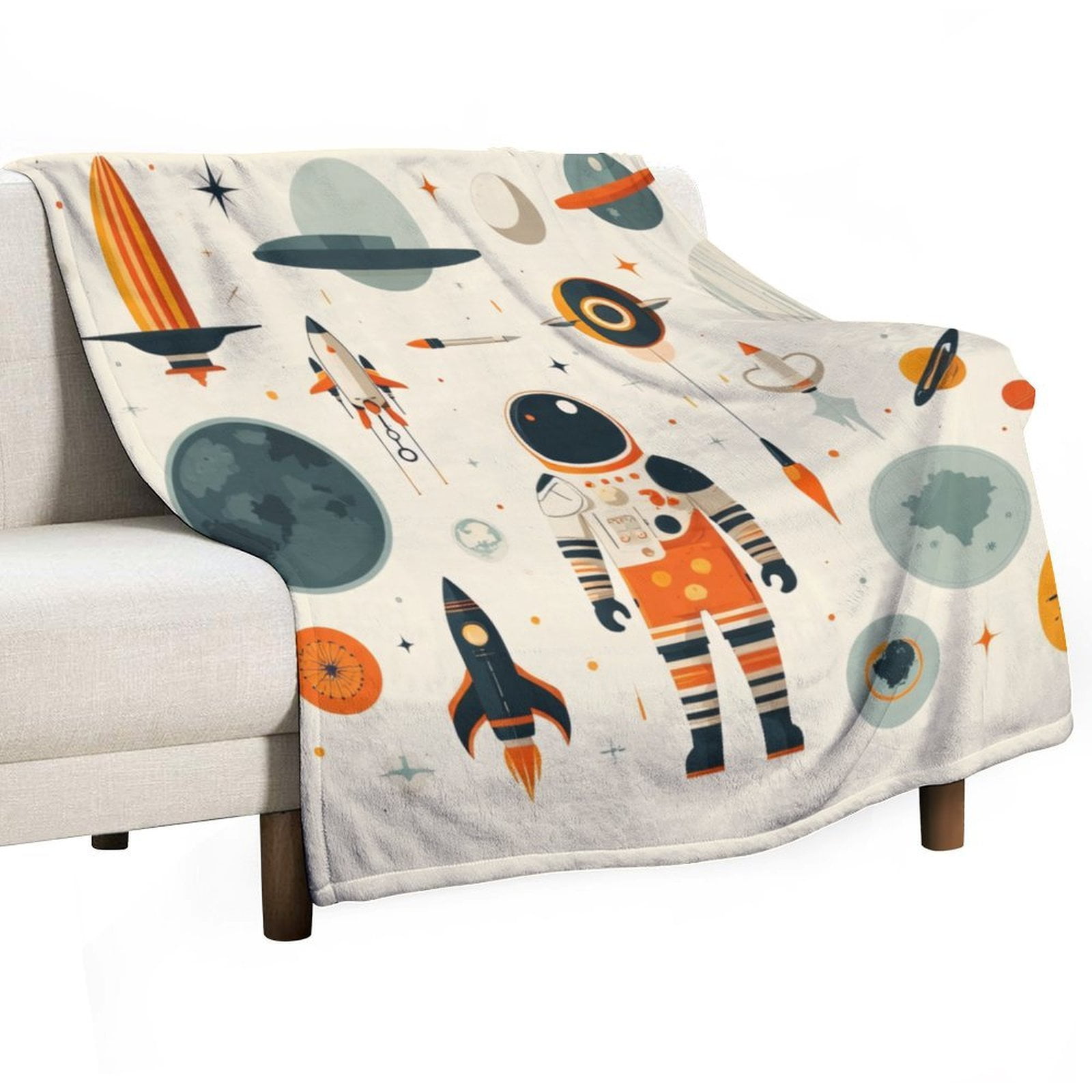 Space Adventure Icons Set-2 Blanket Soft Cozy Flannel Blanket for Boys ...