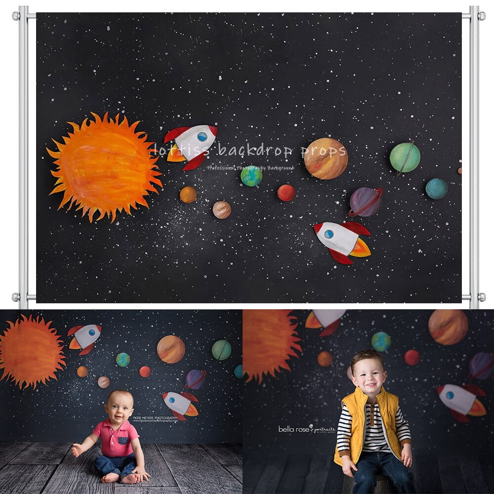 Space Adventurer Backdrops Kids Baby Cake Smash Props Child Portrait ...