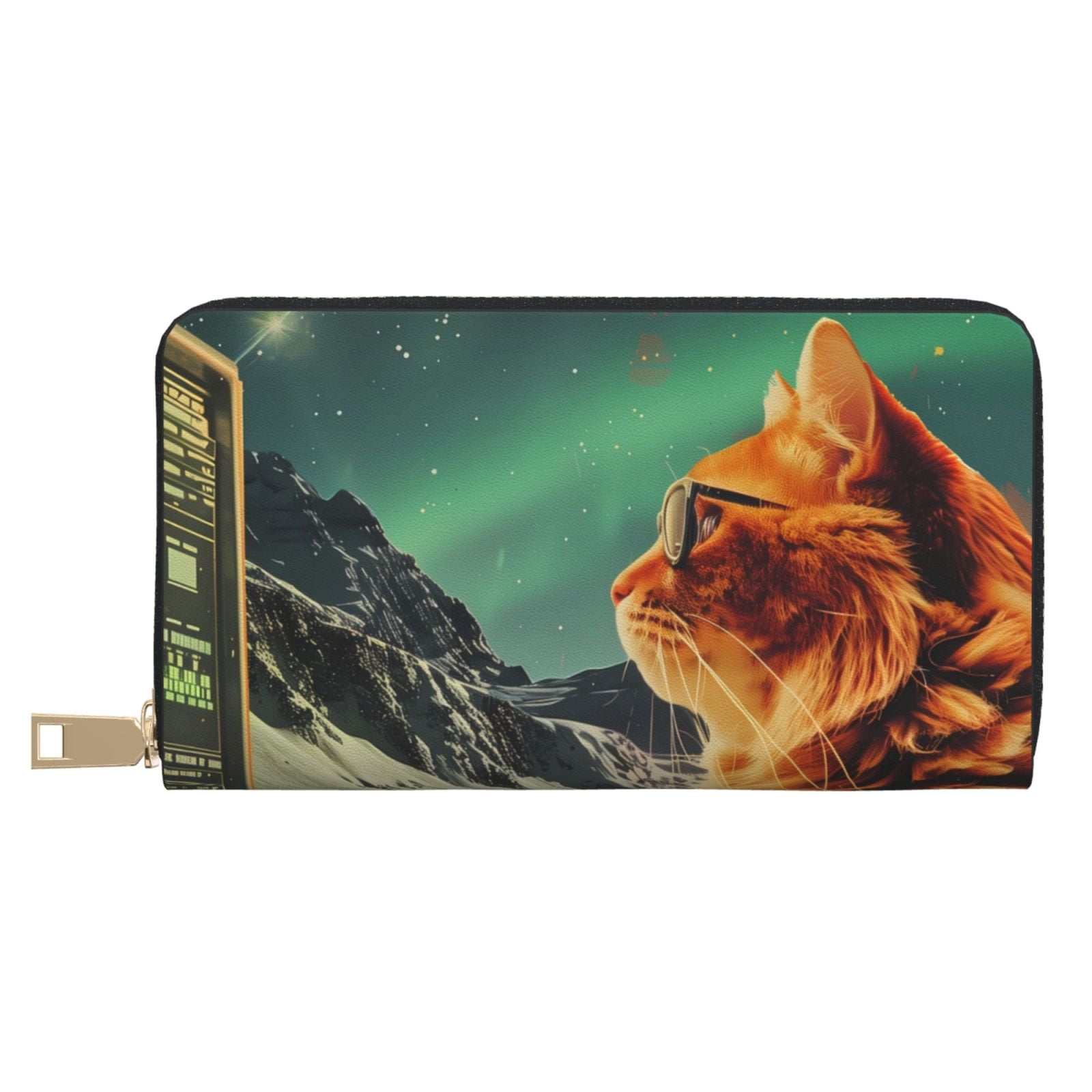 Space Adventurer Cat Wallet Women, Leather Bifold Multi Card Wallet ...