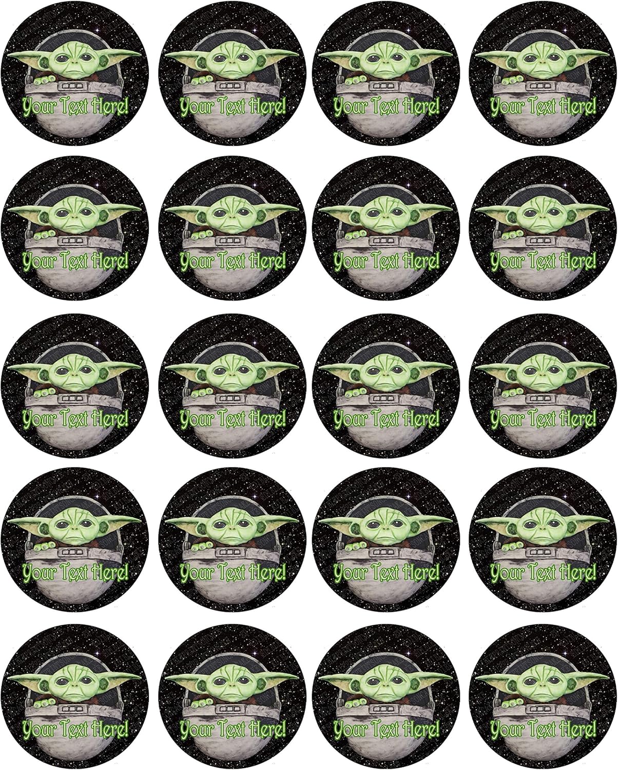 Space Alien Baby - Edible Cupcake Toppers - 1.8" cupcake (20 pieces ...