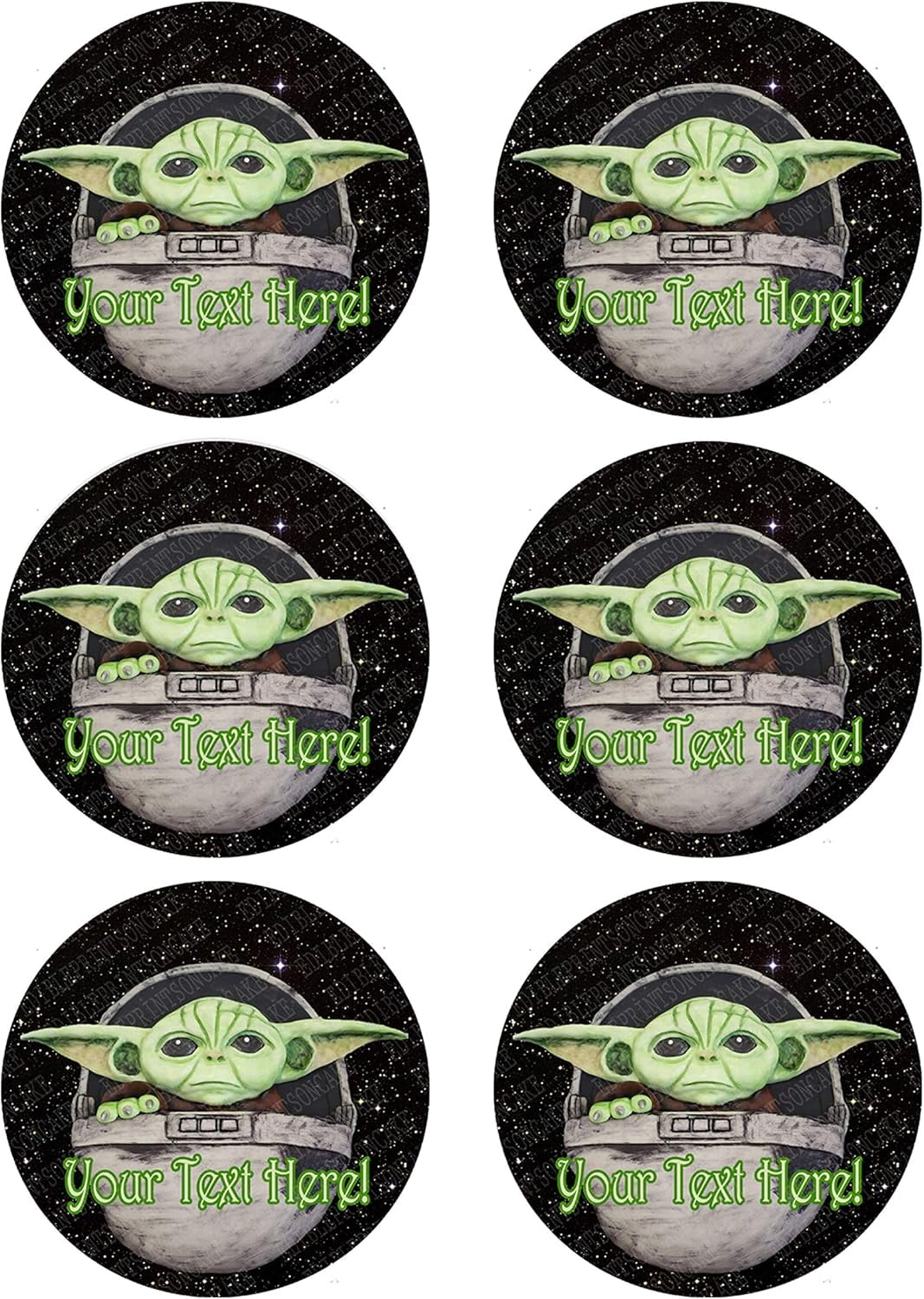 Space Alien Baby - Edible Cupcake Toppers - 3.25" cupcake (6 pieces ...