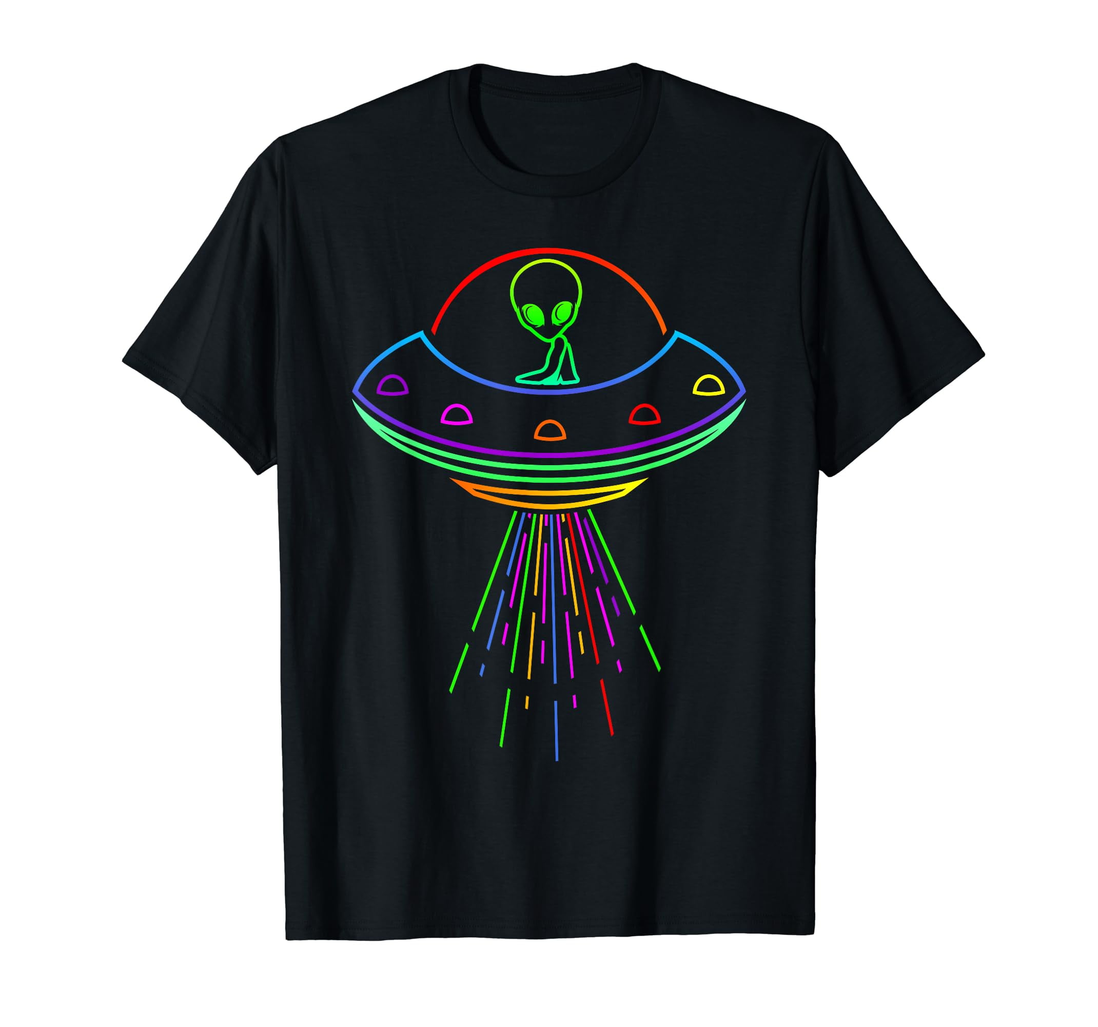 Space Alien UFO Neon Lights Rave Alien Lovers T-Shirt - Walmart.com