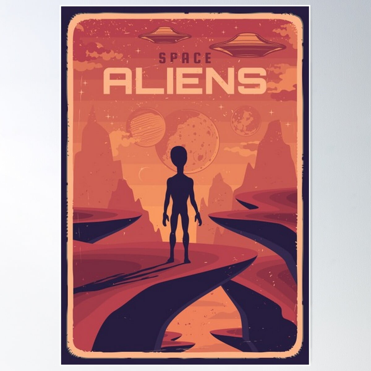 Space Aliens Poster Tees And Gifts Poster Wall Art, Modern Wall Decor ...