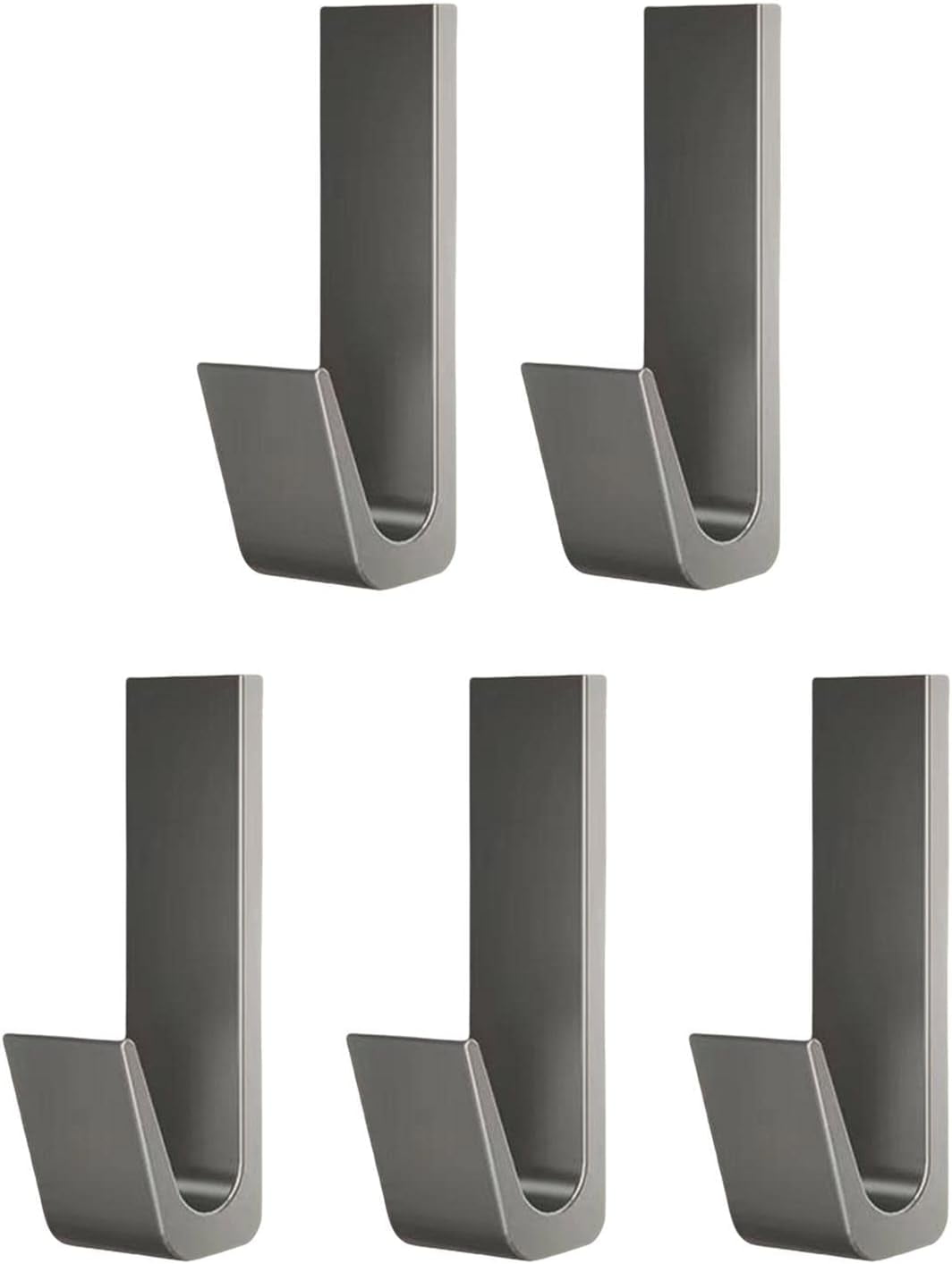 Space Aluminum Hook,J-Shaped Wall Mount Hanger Set - Adhesive Kitchen ...