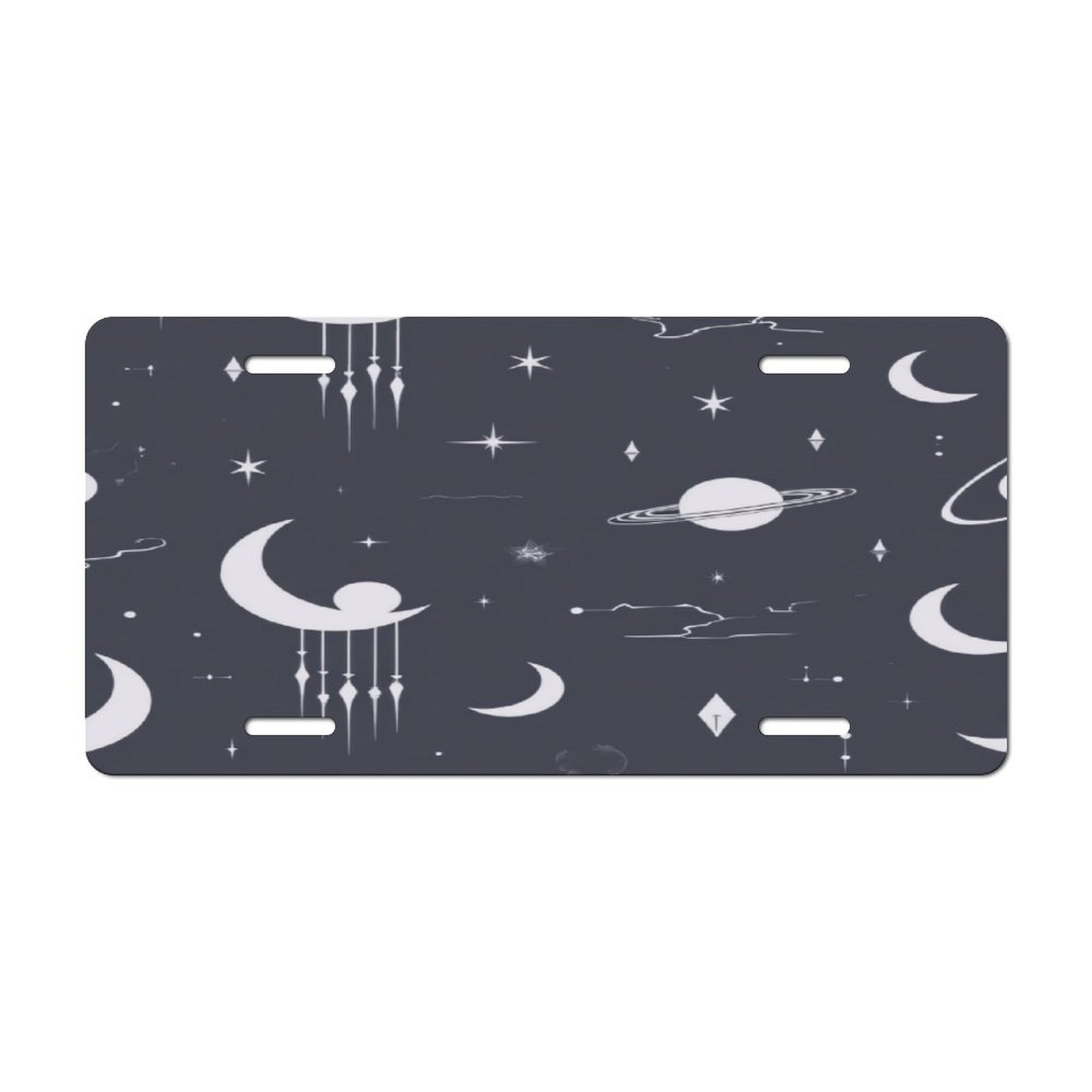 Space And Moon Pattern License Plate Lightweight Aluminum Automotive ...