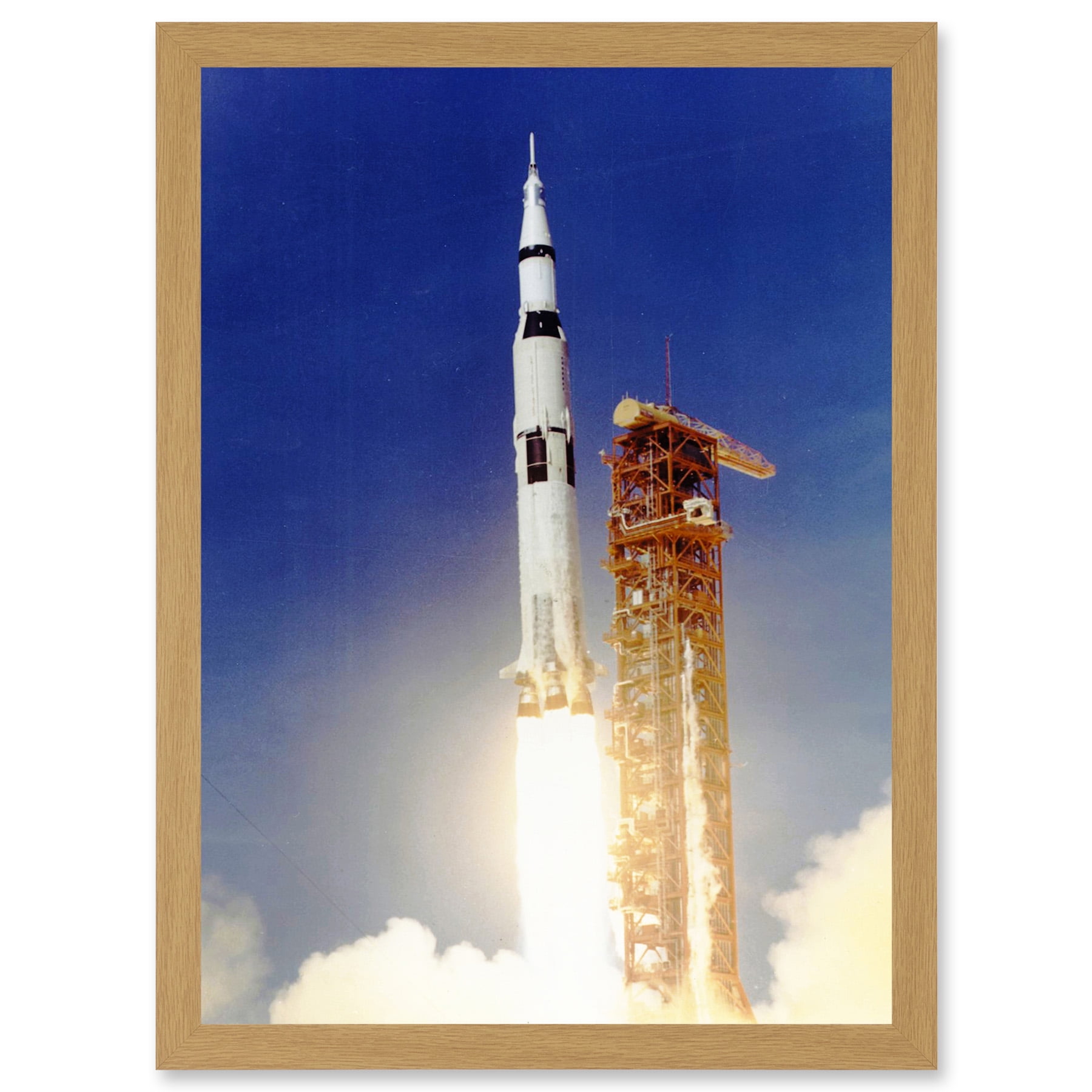 Space Apollo 11 Launch Saturn V Rocket Blast Thrust Flame USA A4 ...