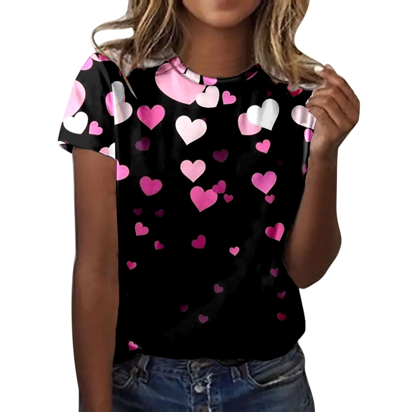 Space Apparel Womens Top Extra Long Women Casual Cute Valentines Day ...