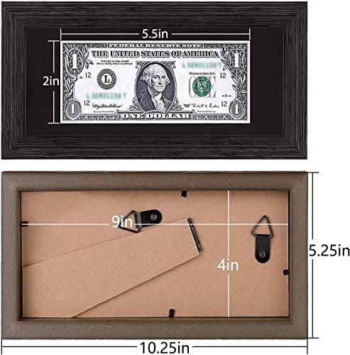 Space Art Deco, 4x9 Dark Textured Dollar Bill/Currency Frame with Black ...