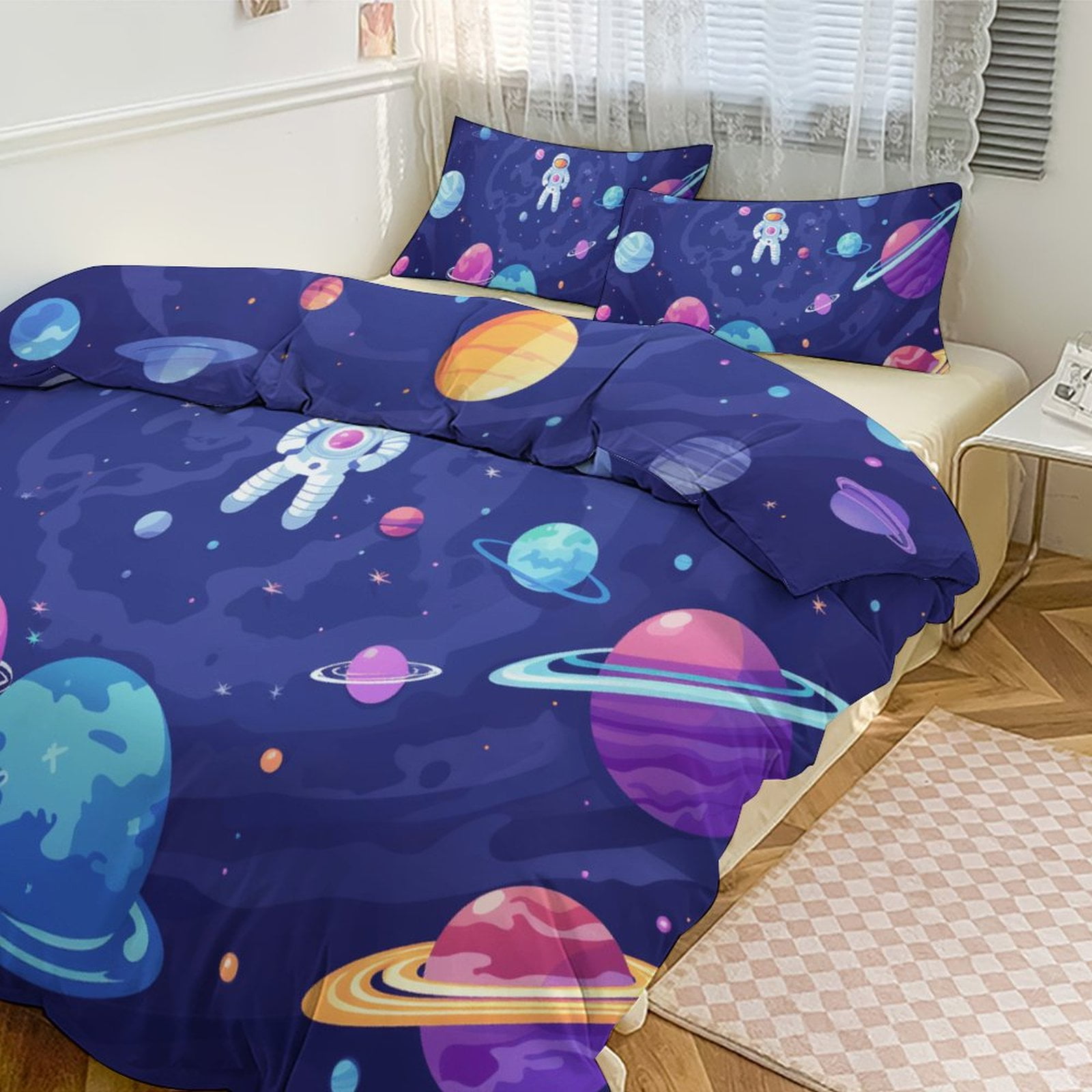 Space Astronaut Cartoon 3D Duvet Cover Set Quilt Cover Theme of Kid Boy ...