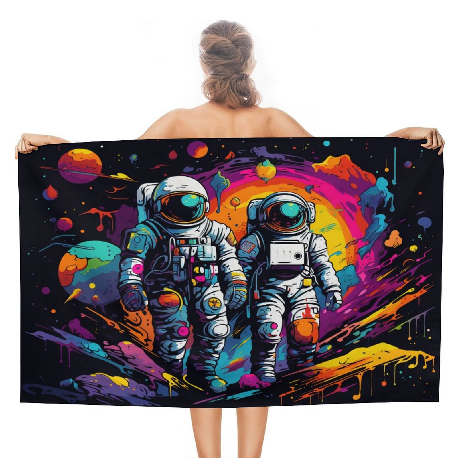 Space Astronaut Cartoon Beach Towel – with A Unique Design, Extra Large ...
