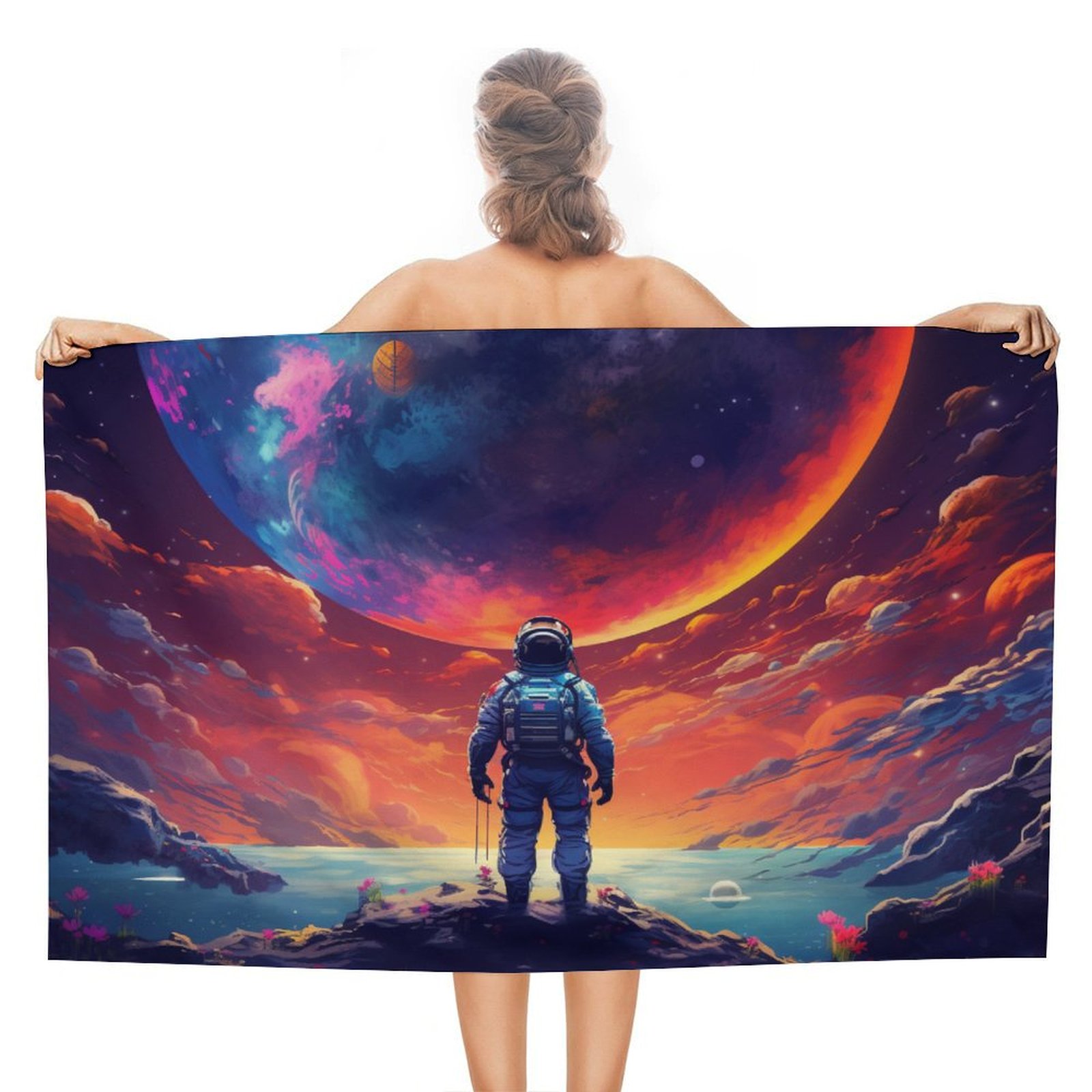 Space Astronaut Cartoon Beach Towel – with A Unique Design, Extra Large ...